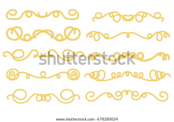 Yellow Rope Text Separators Rope Border Stock Vector (Royalty Free ...