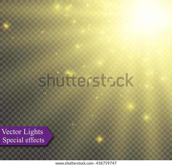 Yellow Warm Light Effect Sun Rays Stock Vector (Royalty Free) 436759747 ...