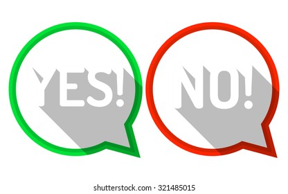 Yes No Vector Stickers Talk Bubblesflat Stock Vector (Royalty Free ...