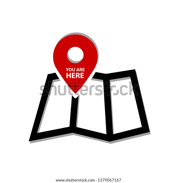 You Here Map Pointer Vector Illustration Stock Vector (Royalty Free ...