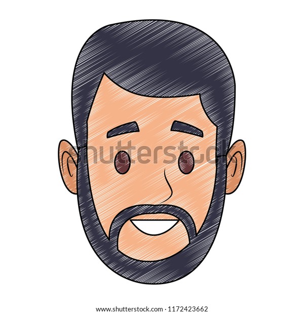 Young Man Face Beard Scribble Stock Vector (Royalty Free) 1172423662 ...
