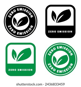 Zero Emission Vector Labels Electric Transport Stock Vector (Royalty ...