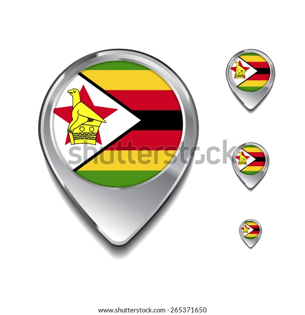 Zimbabwe Flag Map Pointer 3d Map Stock Vector (Royalty Free) 265371650 | Shutterstock