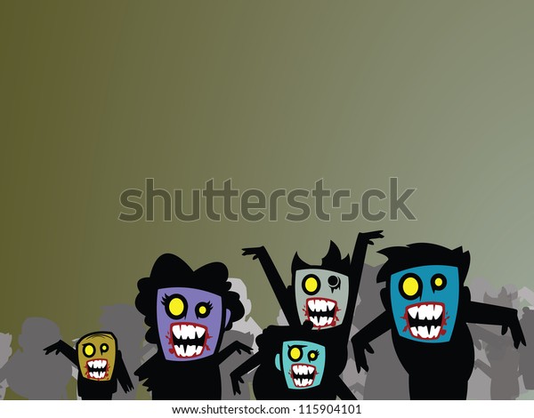 Zombie Attack Scene Stock Vector (Royalty Free) 115904101 | Shutterstock