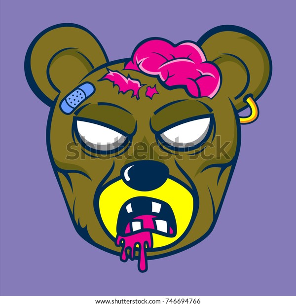 Zombie Bearvector Cartoon Stock Vector (Royalty Free) 746694766 ...