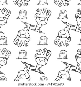 Zombie Hand Seamless Pattern Vector Cartoon Stock Vector (Royalty Free ...