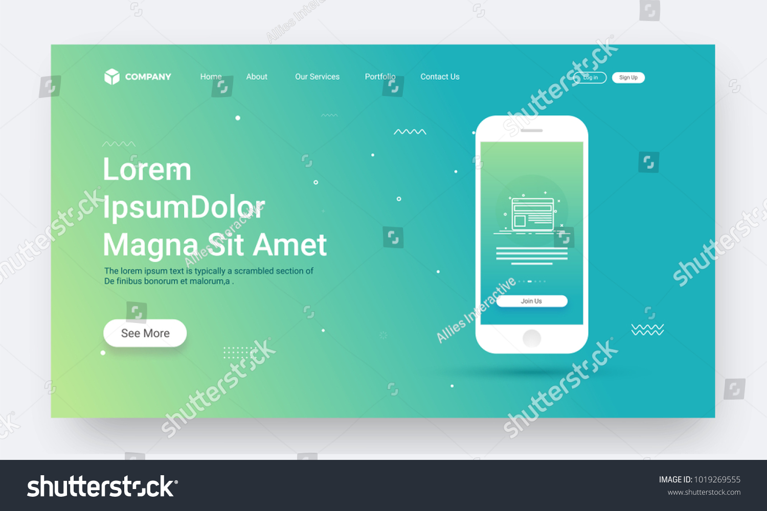 Website Template Websites Apps Stock Vector (Royalty Free) 1019269555 ...
