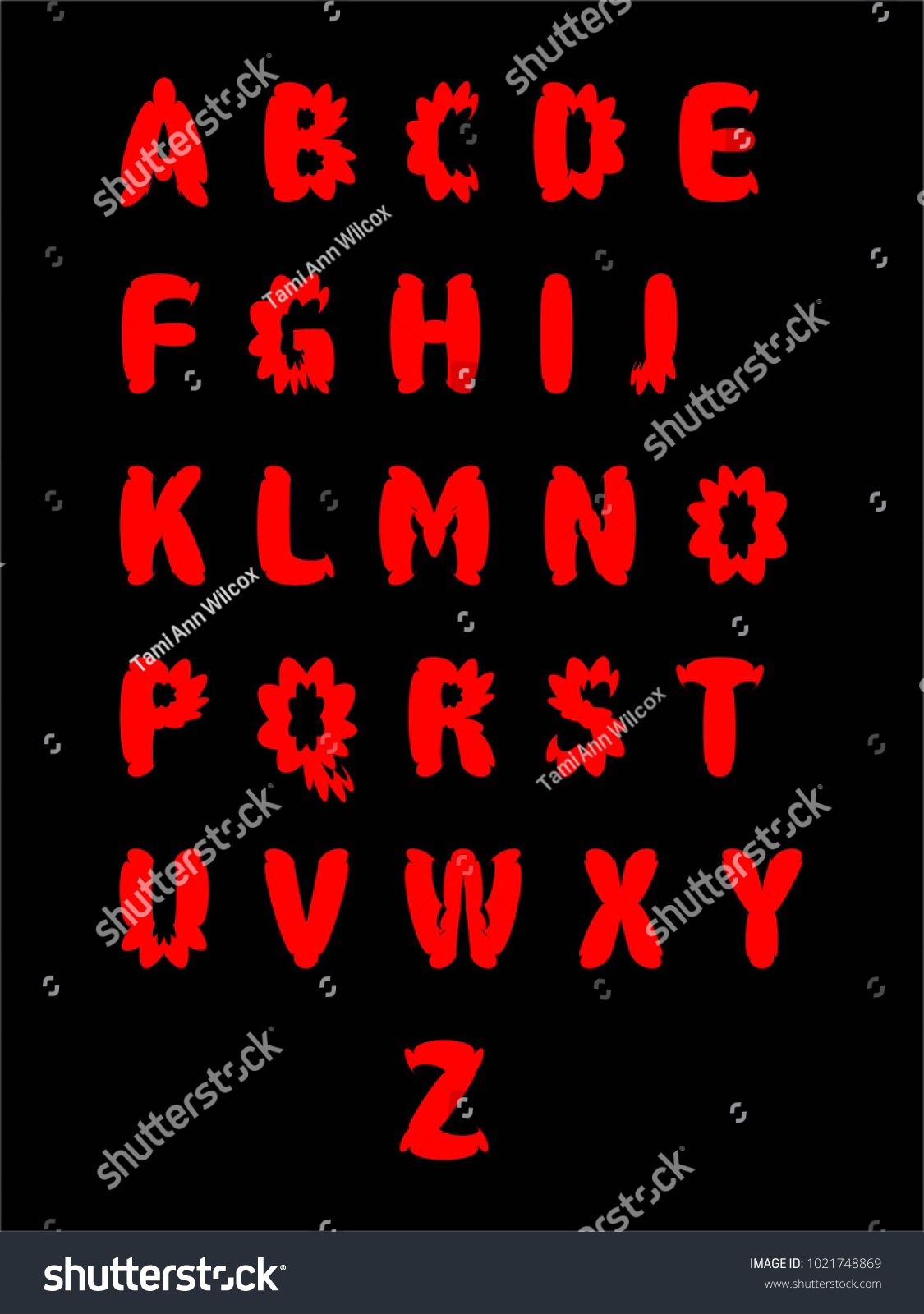 Stylized Red Uppercase Alphabet Letters On Stock Vector (Royalty Free ...