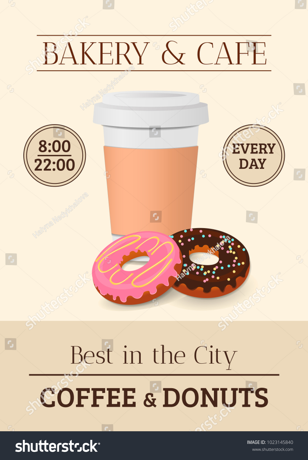 Coffee Donut Flyer Poster Brochure Invitation Stock Vector (Royalty ...