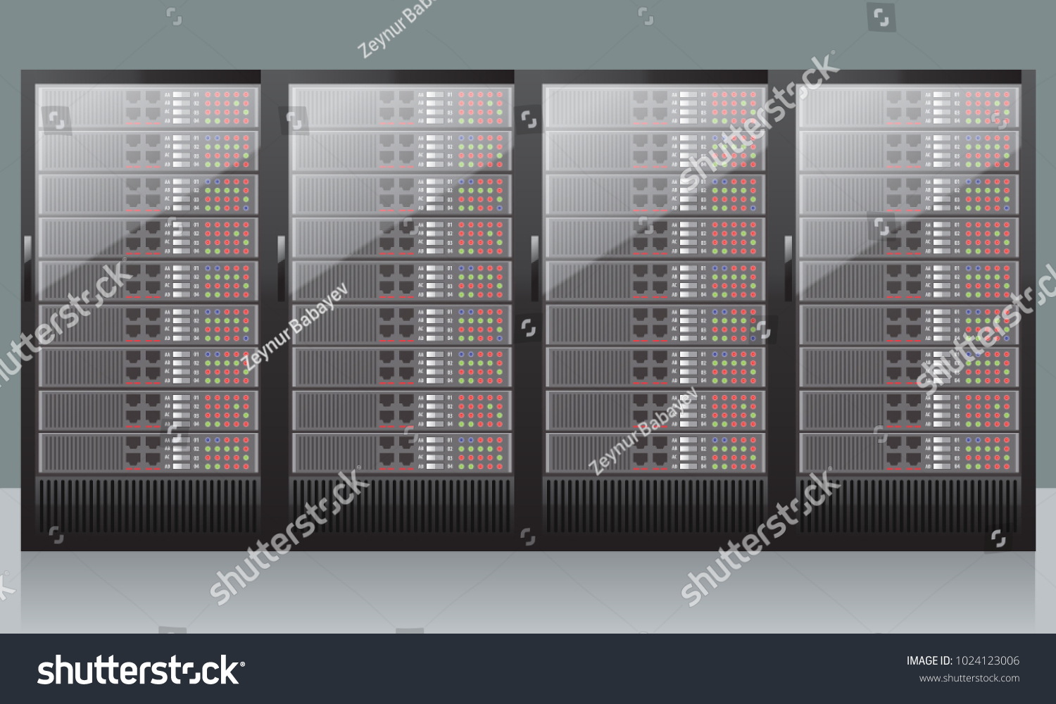 Network Servers Computer Hardware Technology Isolated Stock Vector ...