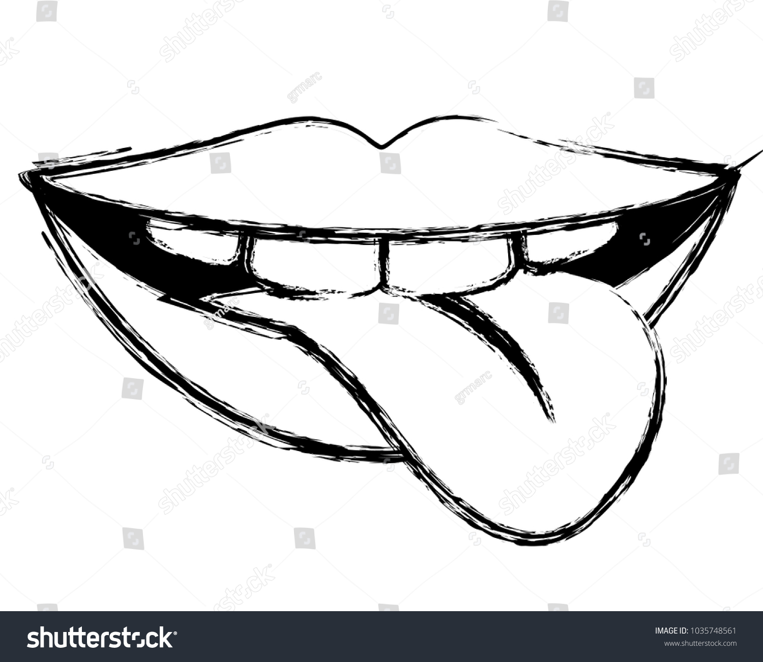 Sensuality Lips Tongue Out Stock Vector Royalty Free 1035748561 Shutterstock