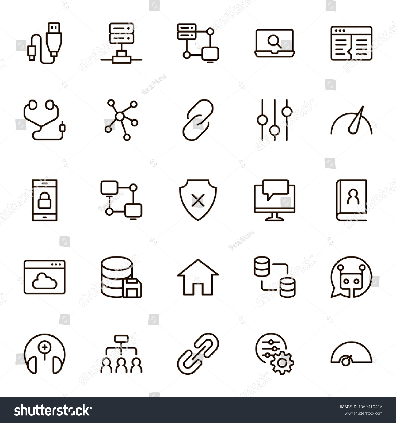 Programming Icon Set Collection High Quality Stock Vector (Royalty Free ...