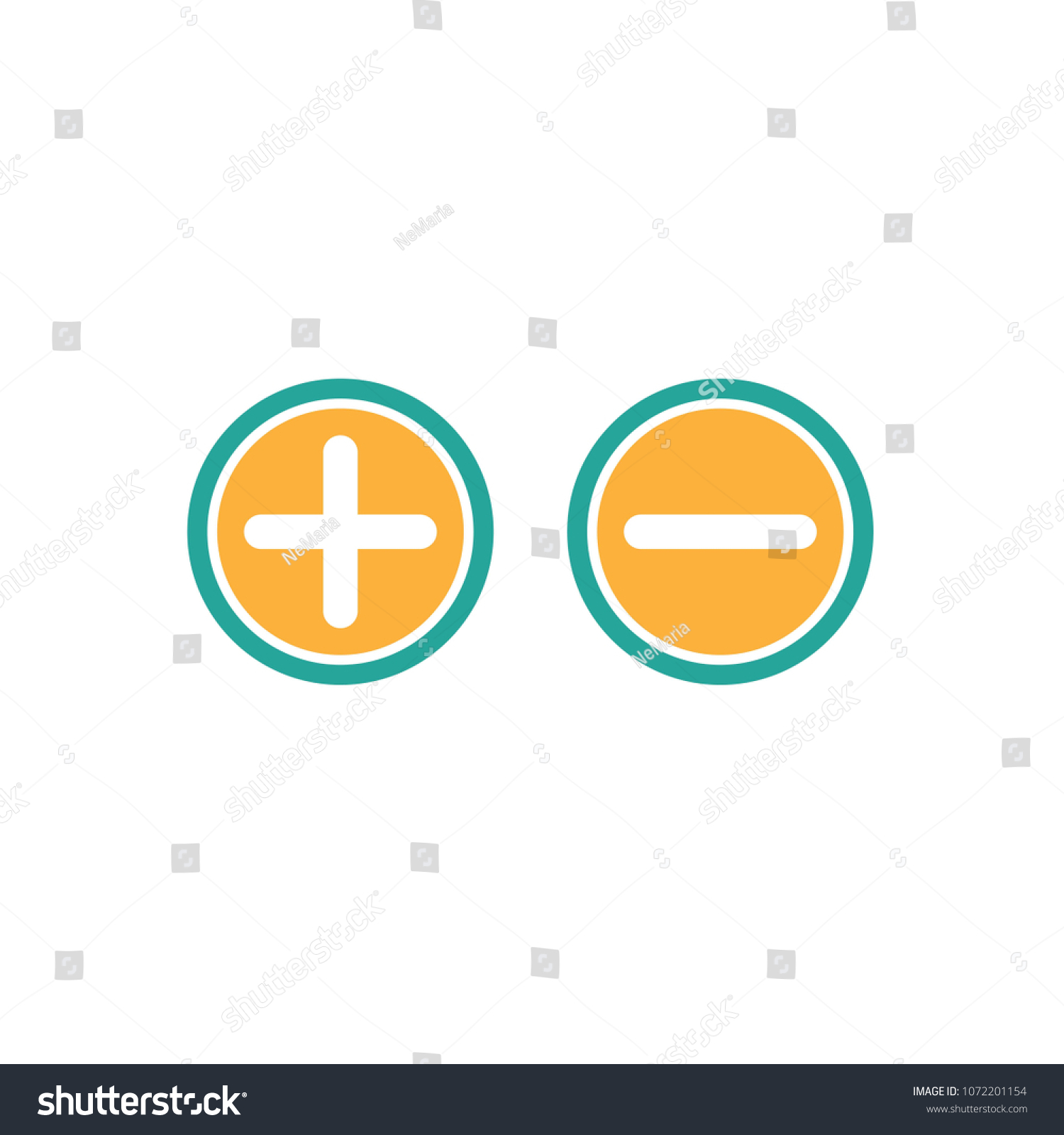 Plus Minus Circle Flat Vector Icons Stock Vector (Royalty Free ...
