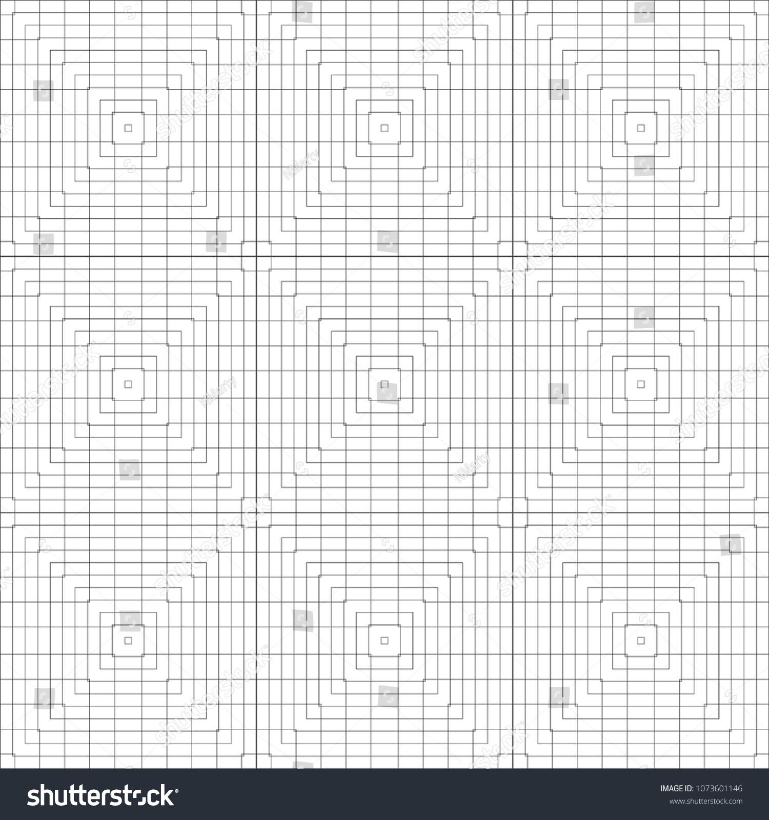 Pattern Intersecting Nested Squares Black White Stock Illustration ...
