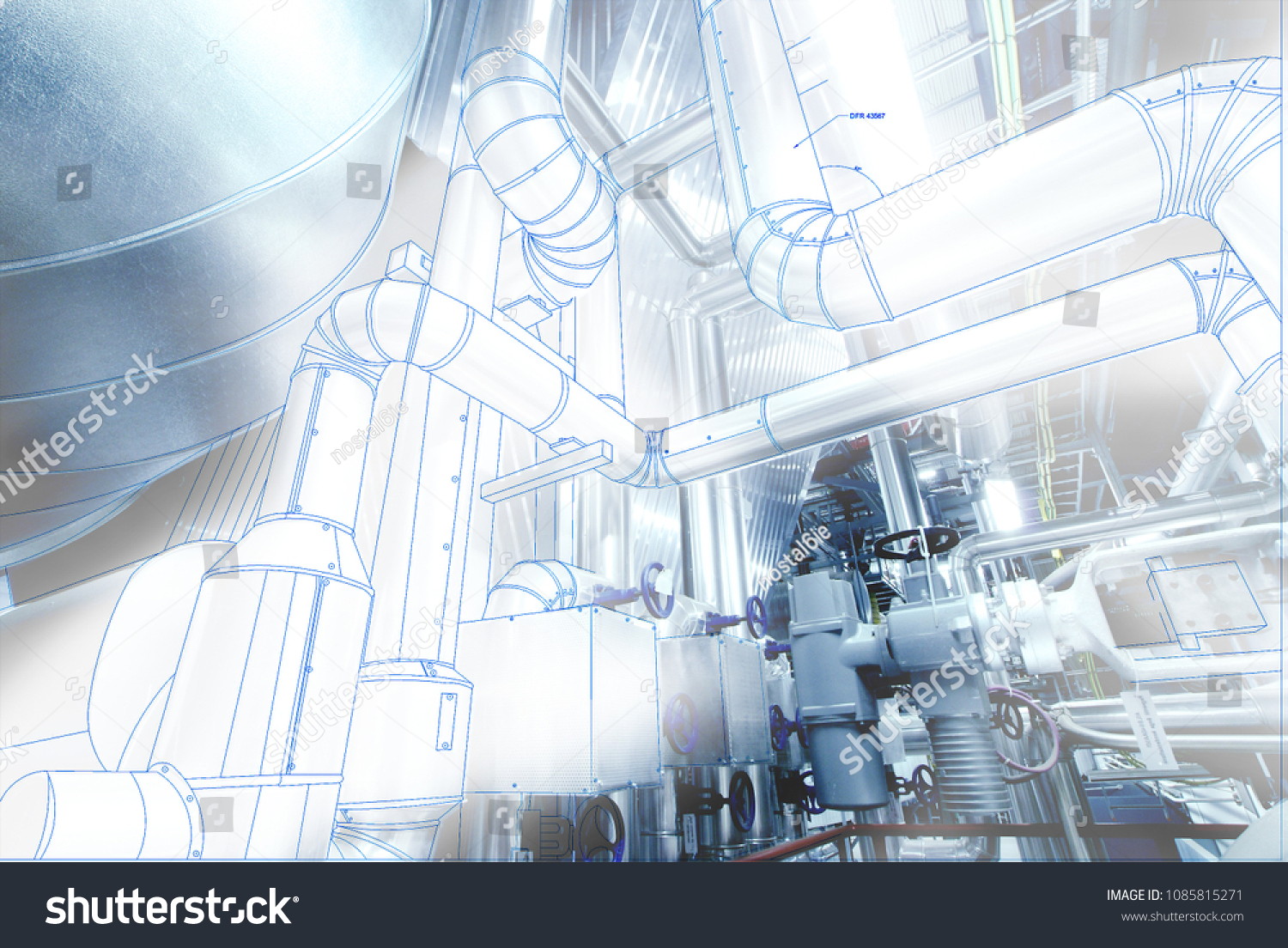 Wireframe Computer Cad Design Concept Image Stock Photo 1085815271 ...