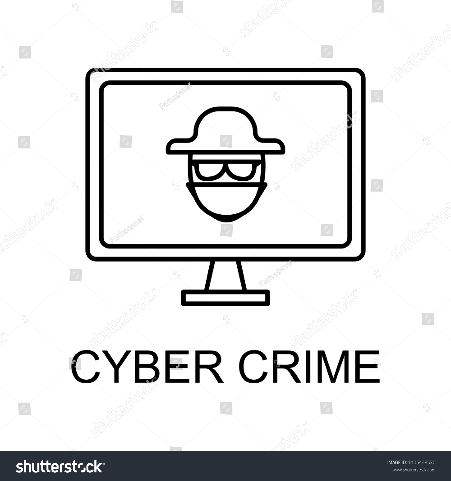 Cyber Crime Outline Icon Element Data Stock Vector Royalty Free 1105448570 Shutterstock