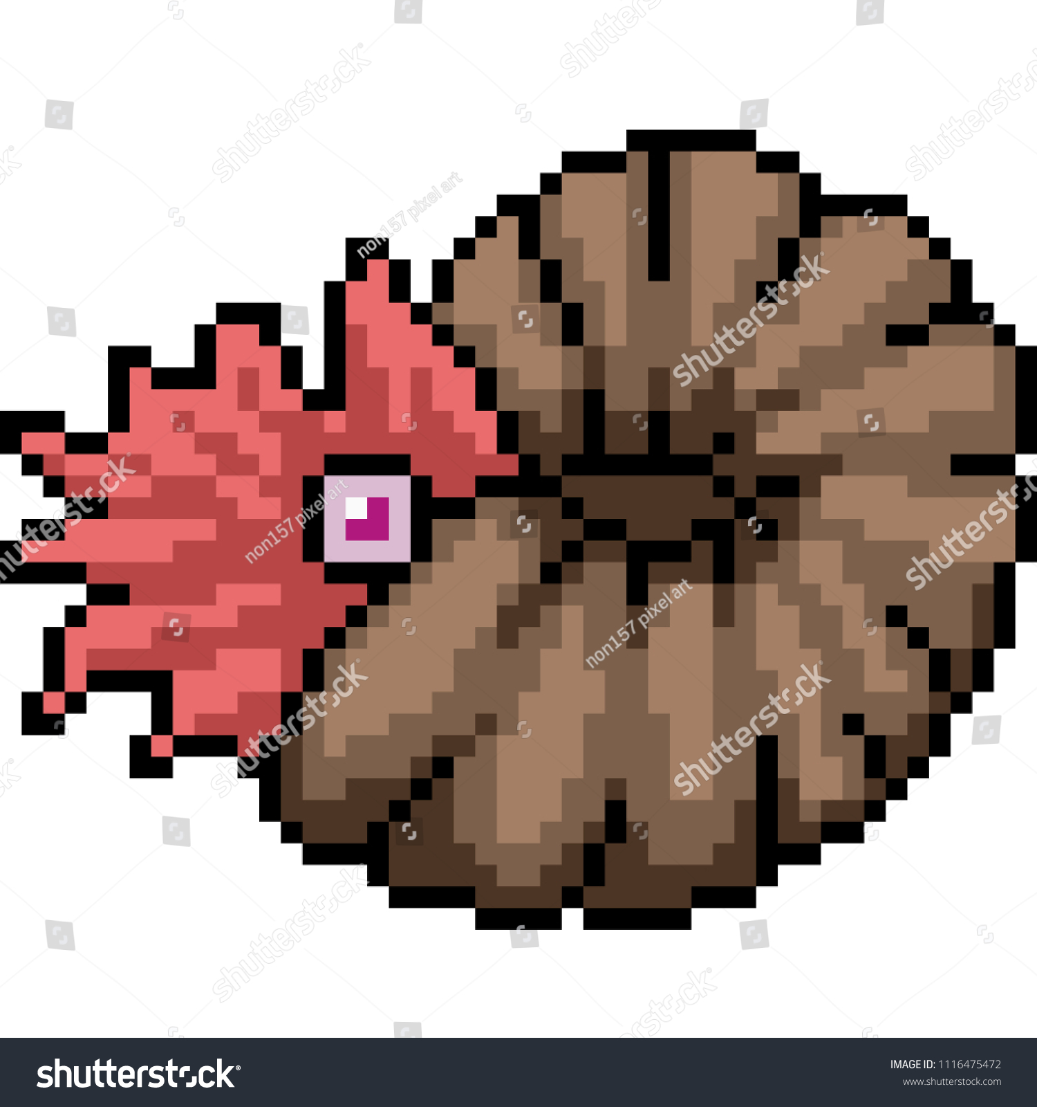 Vector Pixel Art Ancient Clam Isolated Stock Vector (Royalty Free ...