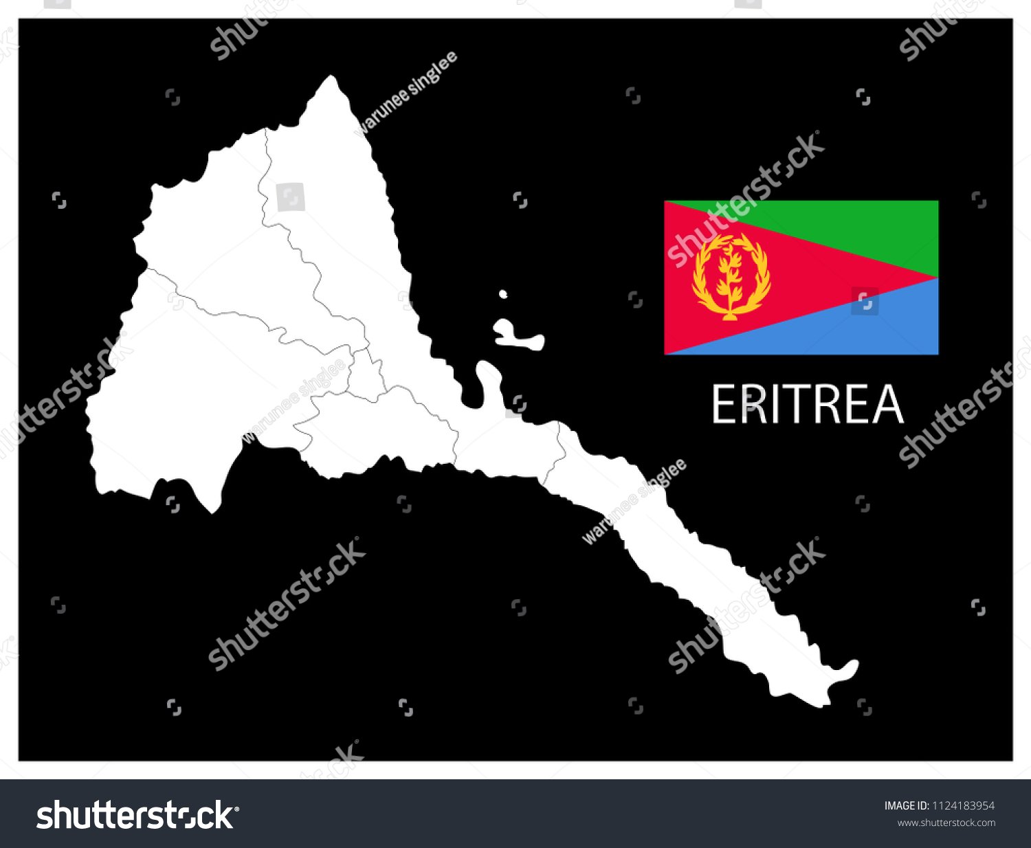 Map National Flag Eritreamap Eritrea Flag Stock Vector (Royalty Free ...