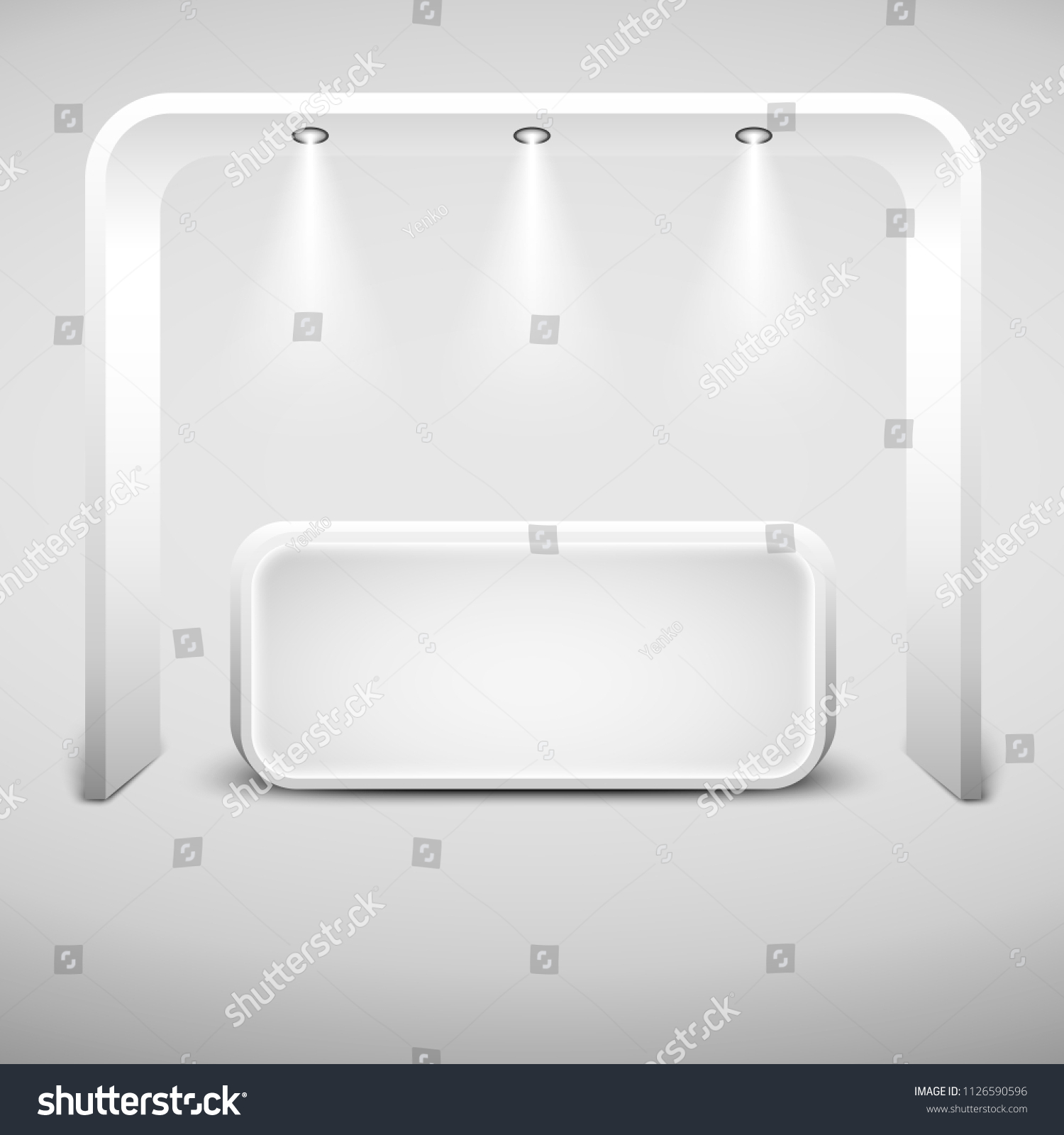 White Creative Exhibition Stand Design Empty Stock Vector (Royalty Free) 1126590596 | Shutterstock
