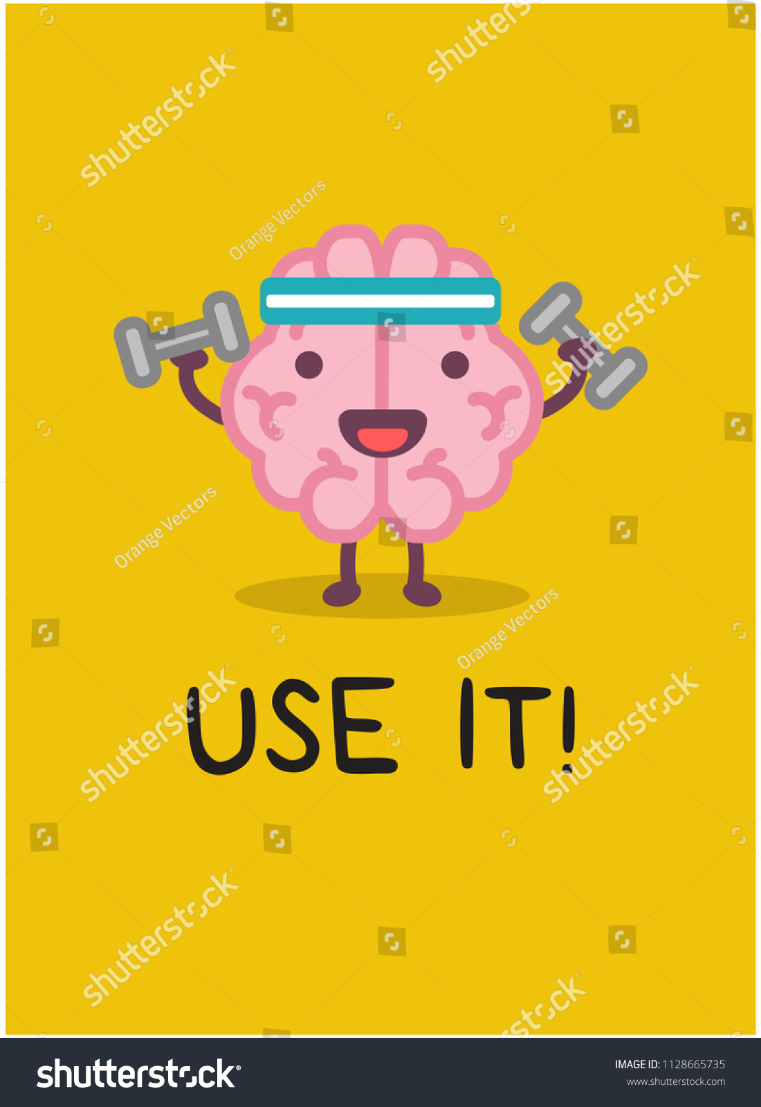 Use Poster Design Brain Cartoon Vector Stock Vector (Royalty Free ...