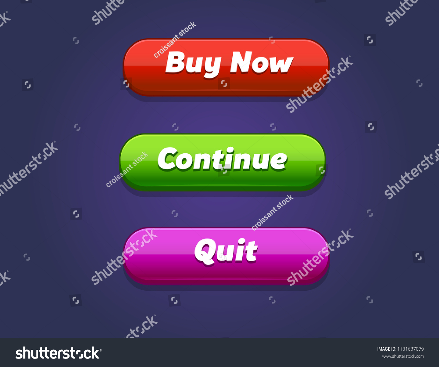 Game Ui Set Buttons Gui Build Stock Vector Royalty Free 1131637079 Shutterstock