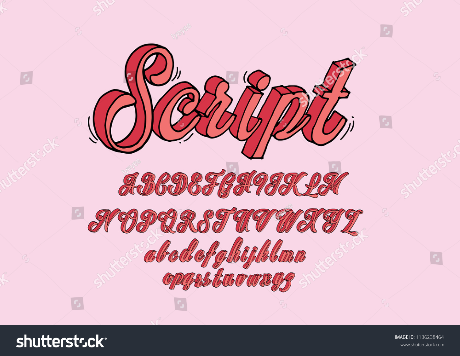 Hand Drawn Cursivescript Typography Design Vectorillustration Stock ...