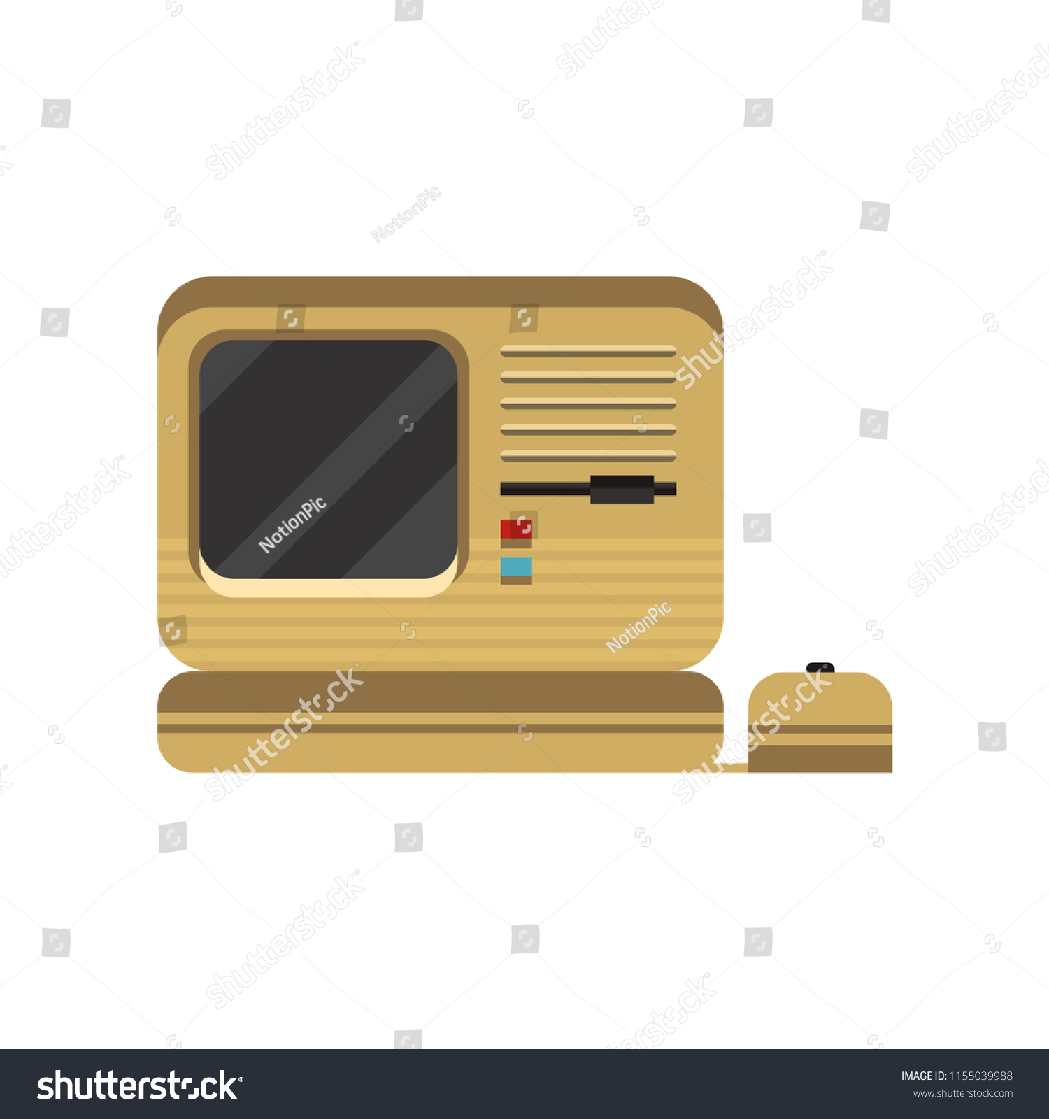 Retro Personal Computer Vintage Pc Vector Stock Vector (Royalty Free ...