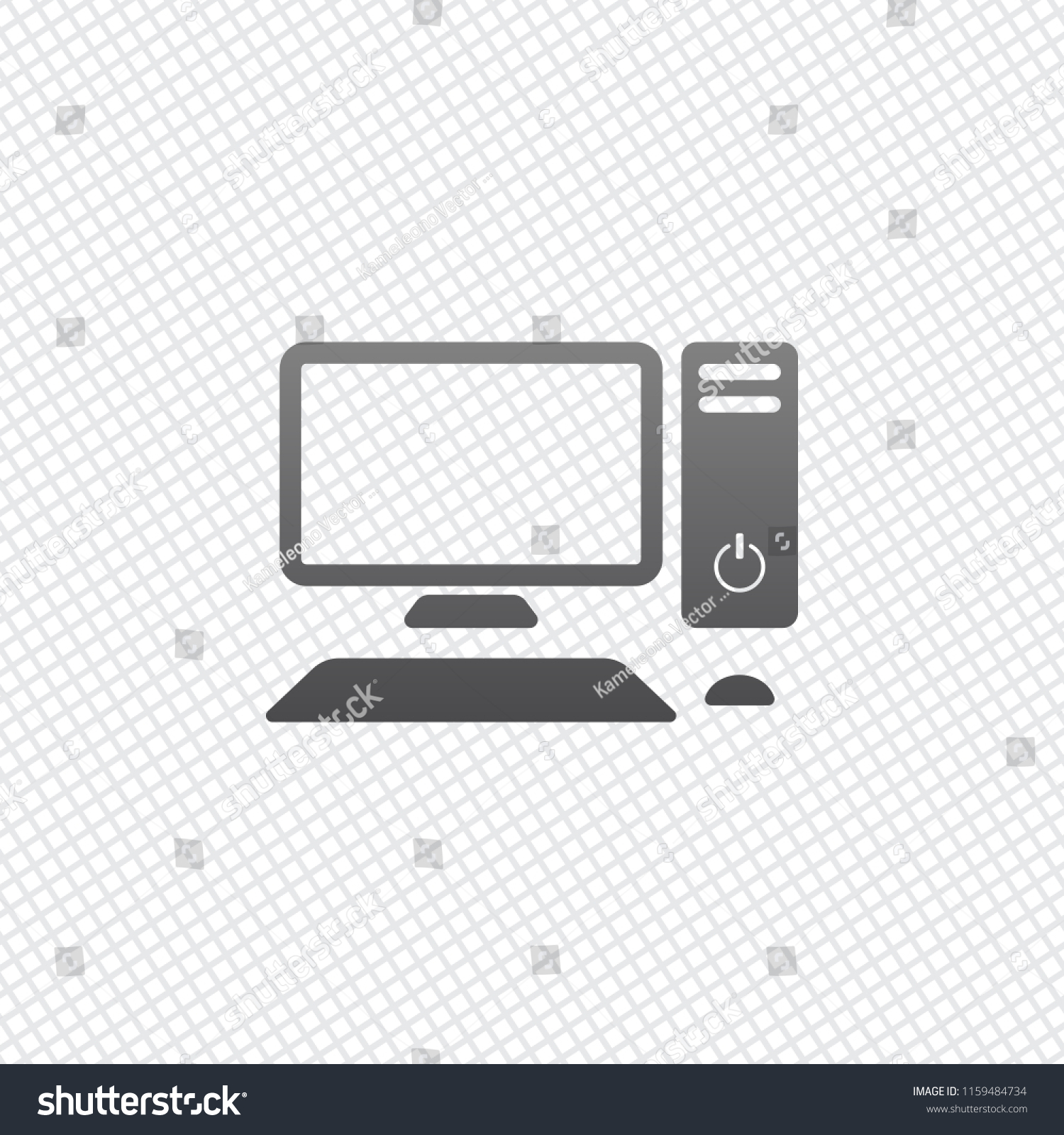 Personal Computer Pc System Unit Monitor Stock Vector Royalty Free 1159484734 Shutterstock