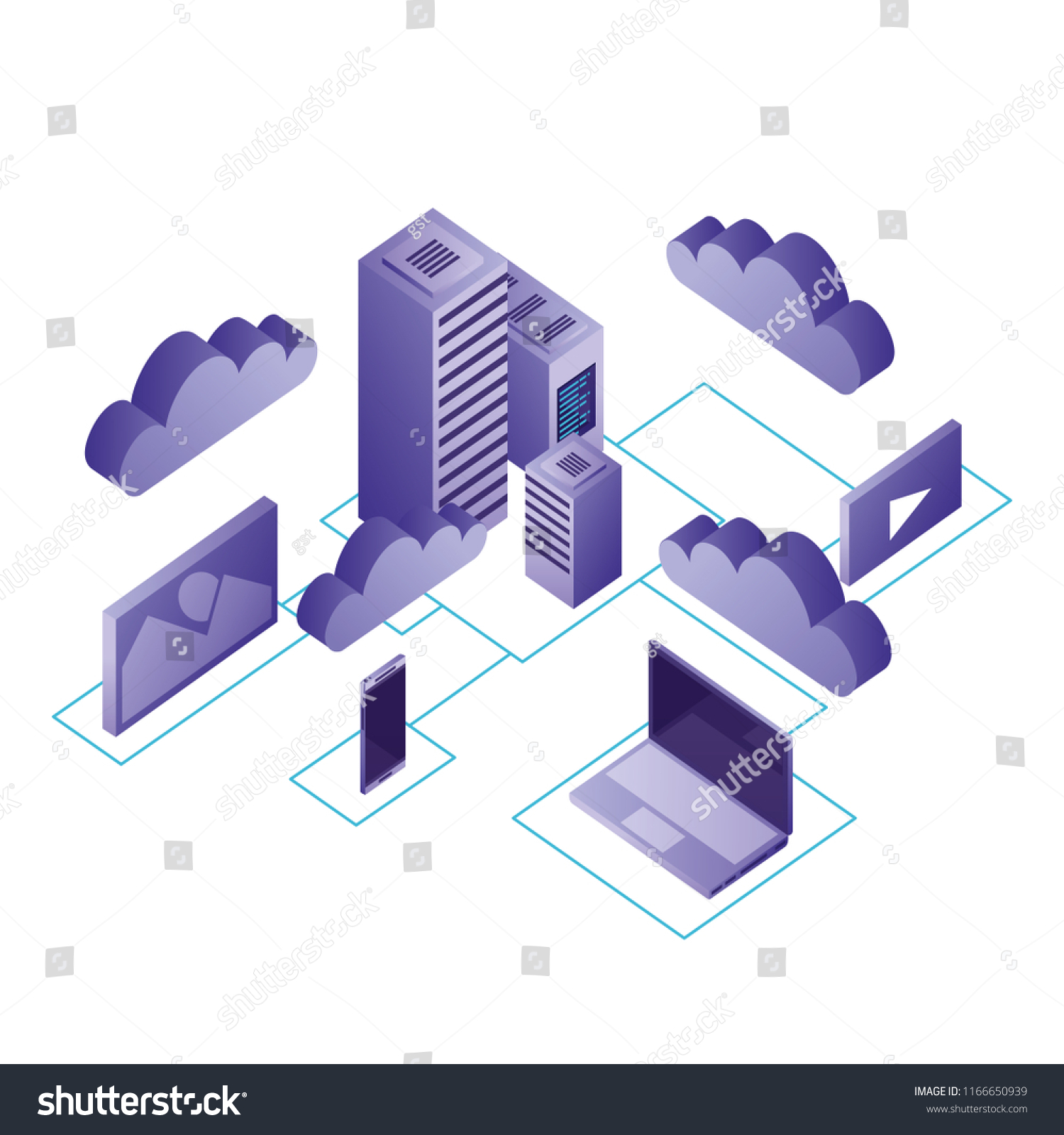 Data Center Network Icons Stock Vector (Royalty Free) 1166650939 ...