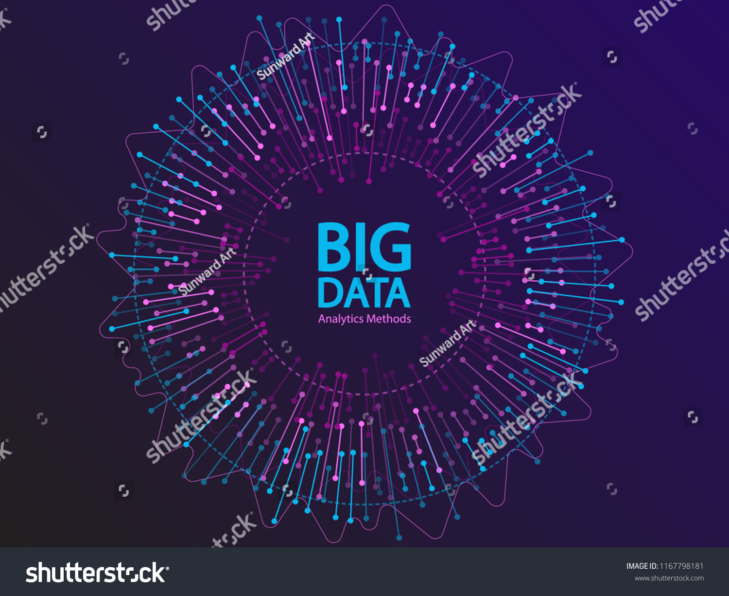 Big Data Visualization Concept Vector Round Stock Vector Royalty Free 1167798181 Shutterstock