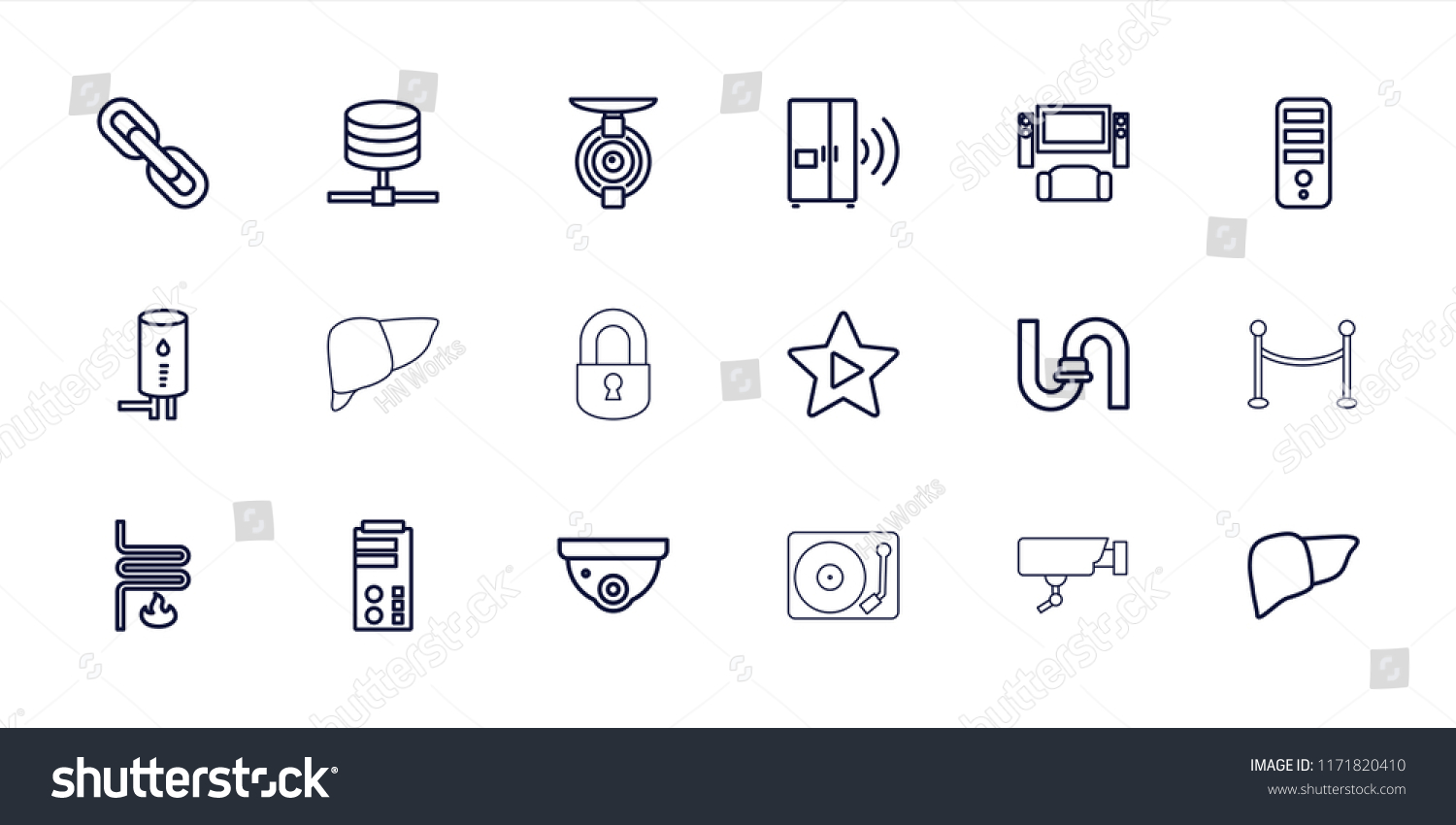 System Icon Collection 18 System Outline Stock Vector (Royalty Free ...
