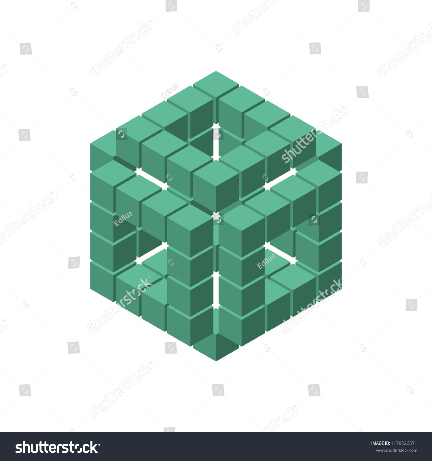 Abstract 3d Cube Cubes Isolated On Stock Vector Royalty Free 1178226571 Shutterstock