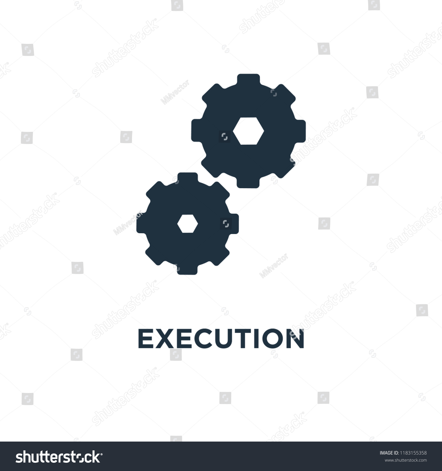 Execution Icon Black Filled Vector Illustration Stock Vector (Royalty ...