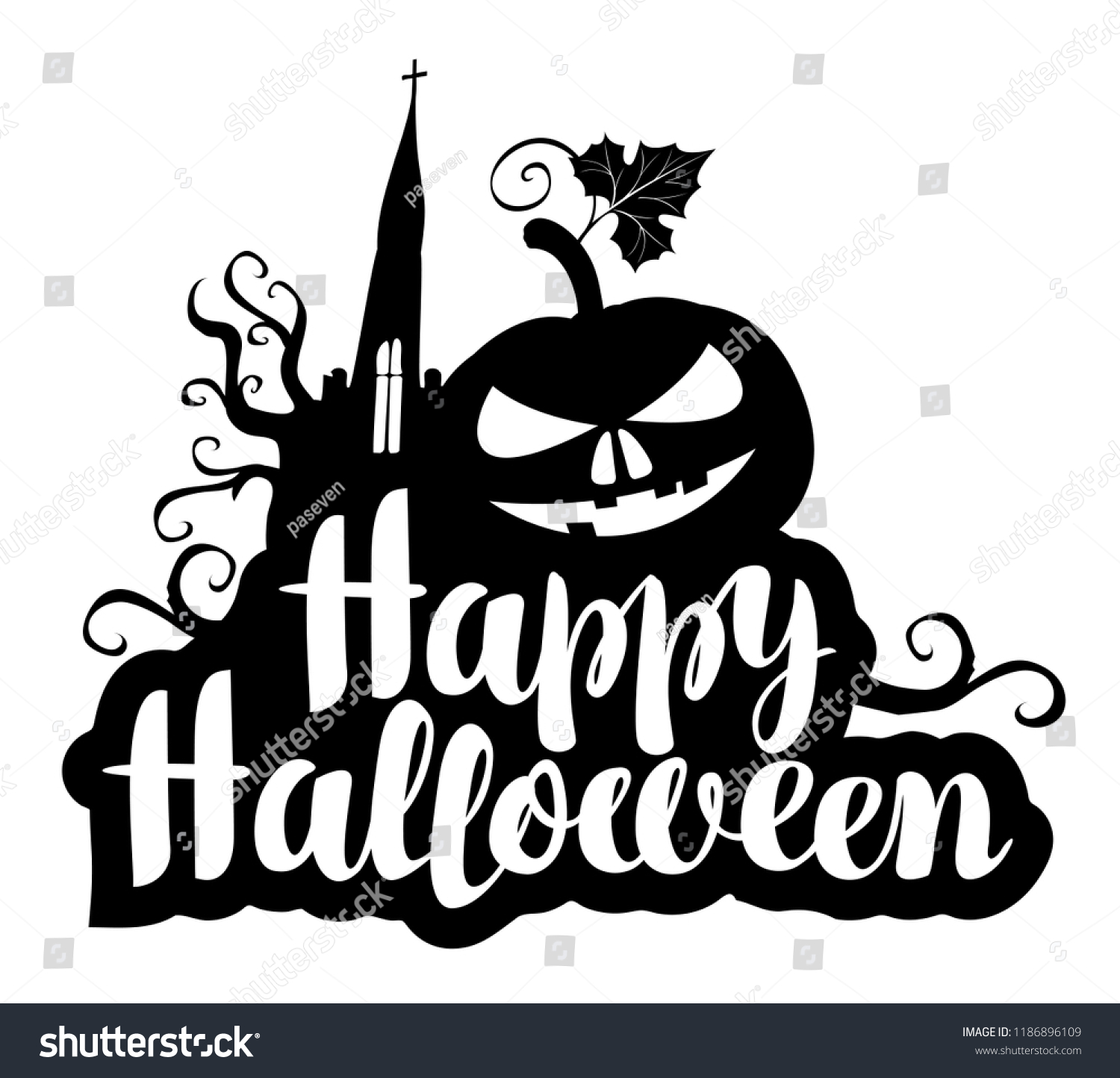 Happy Halloween Black And White