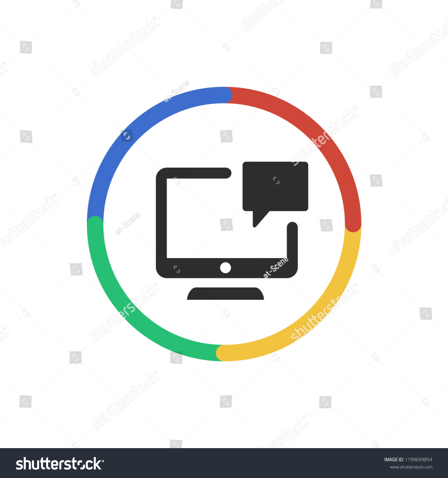 Computer Notification App Icon Stock Vector (Royalty Free) 1199699854 ...