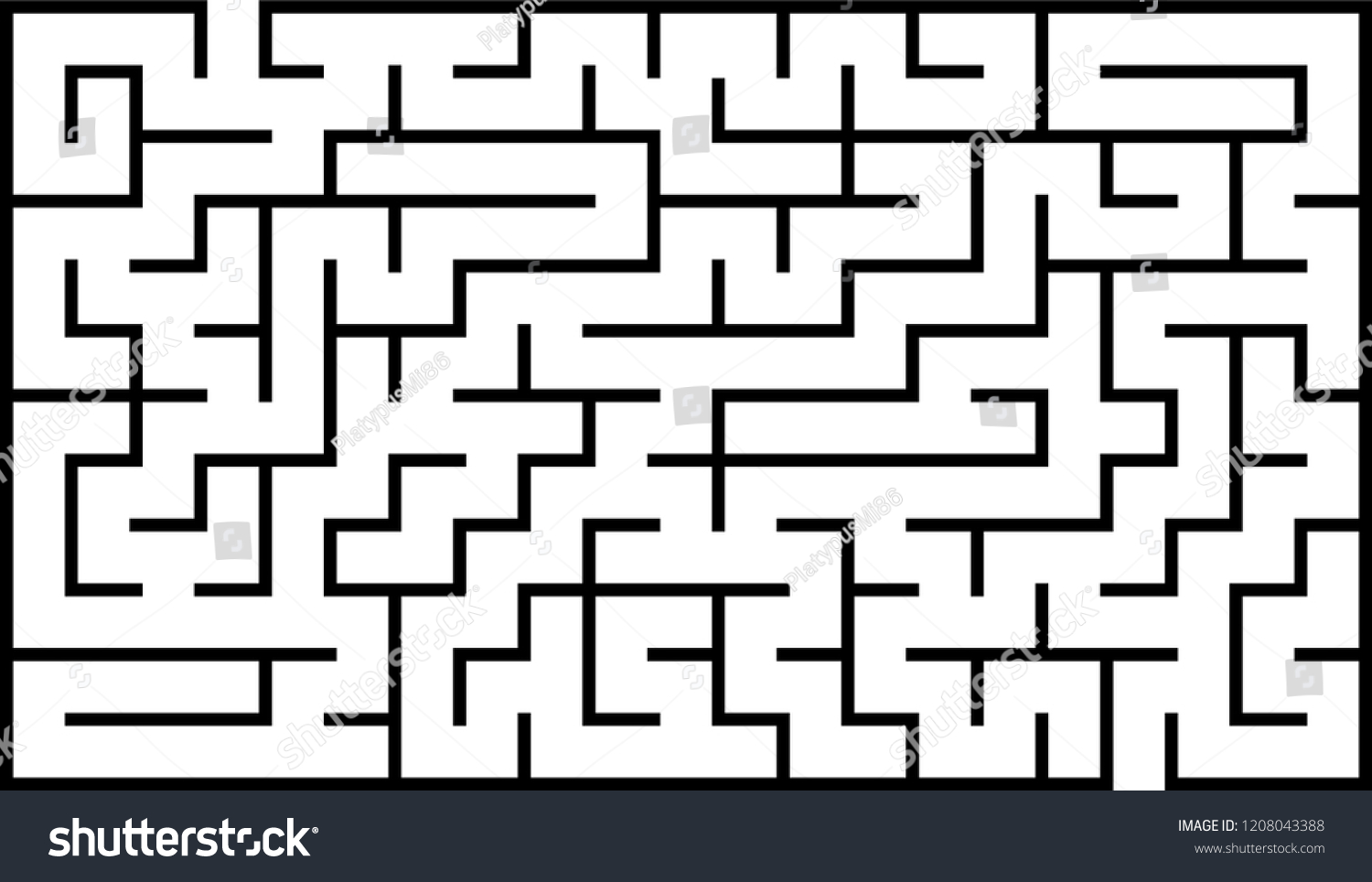 Abstract Rectangular Maze Game Kids Puzzle Stock Vector (Royalty Free ...