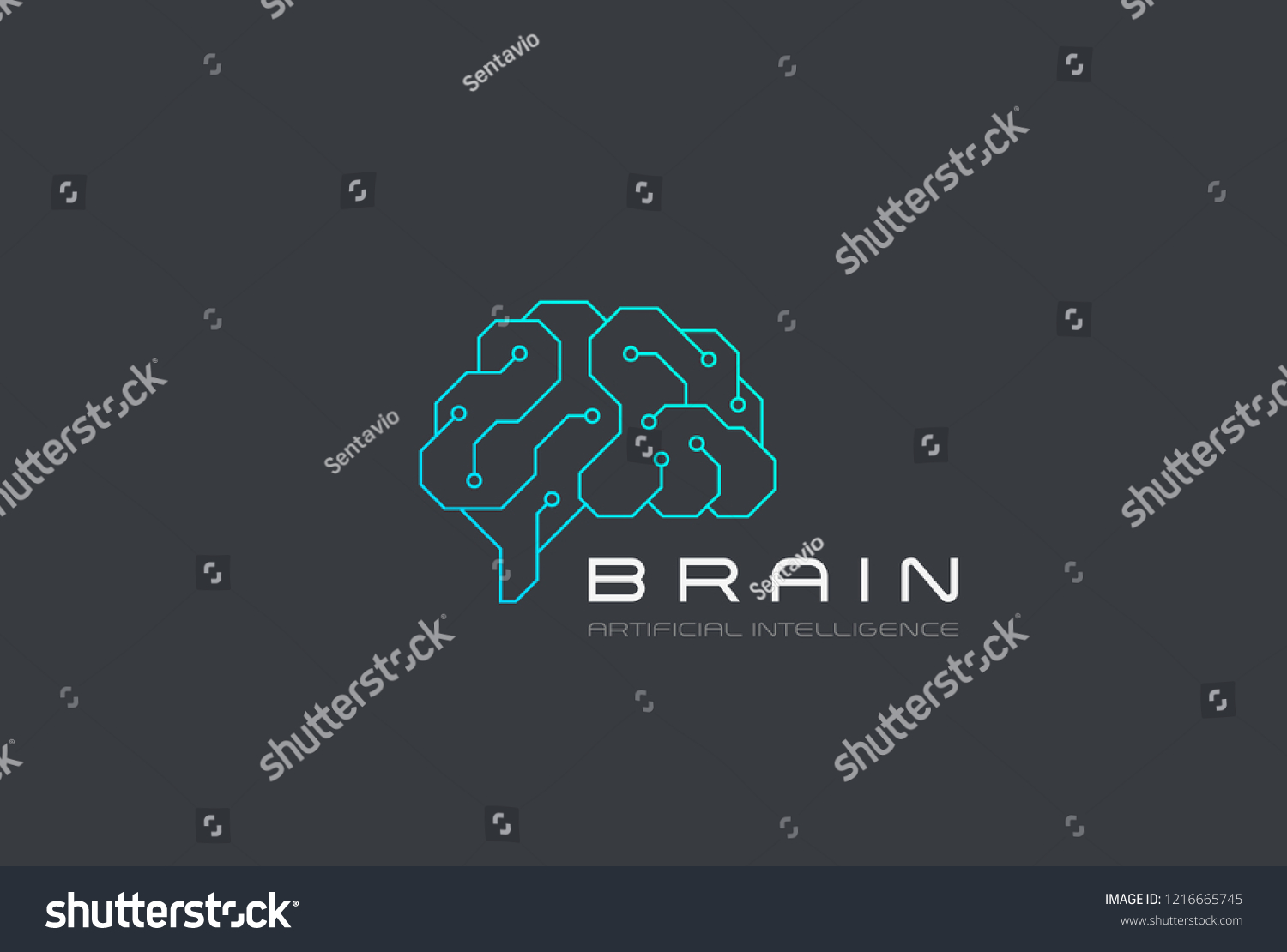 Brain Artificial Intelligence Logo Design Vector Stock Vector (Royalty ...
