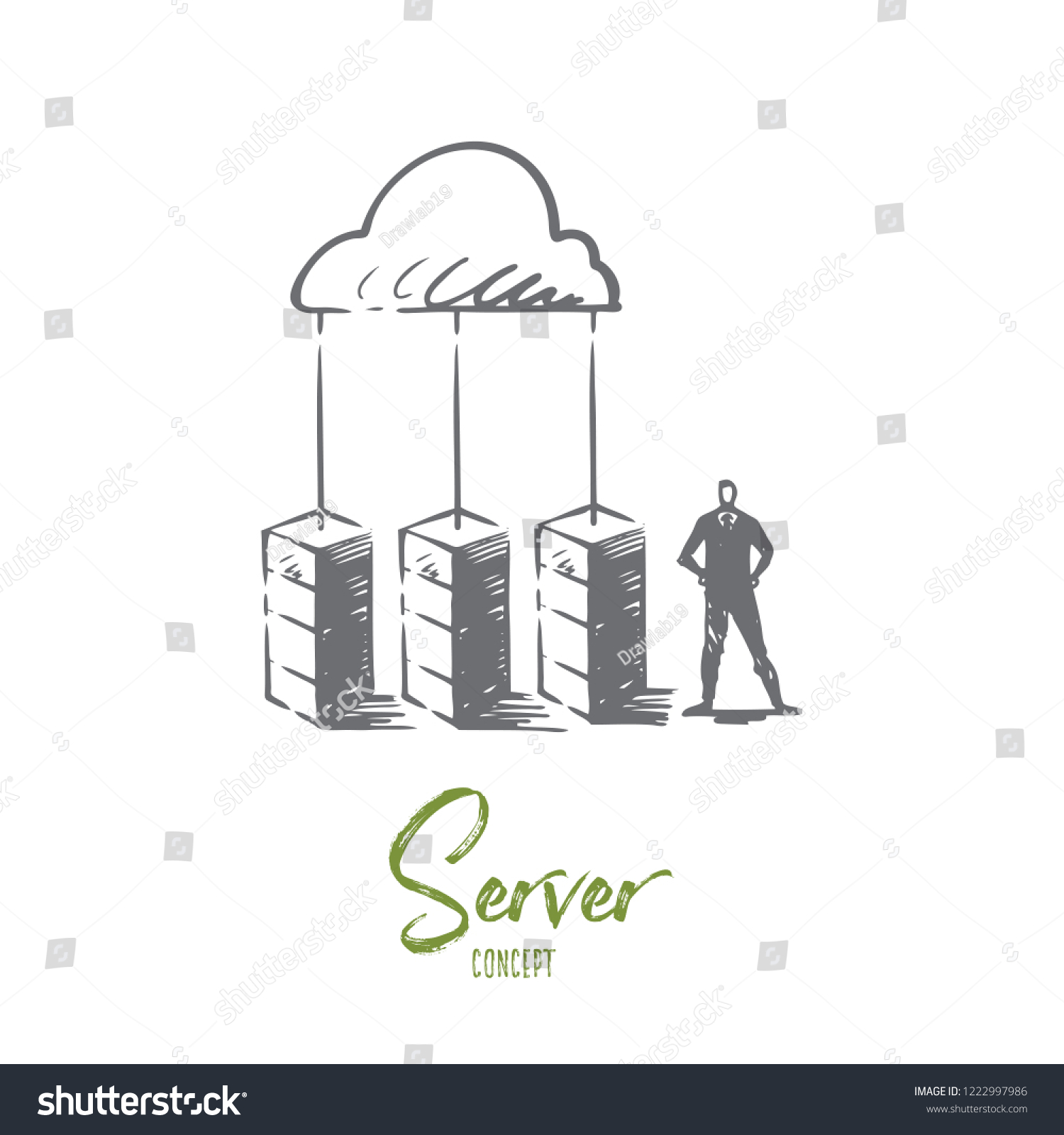 Server Cloud System Database Storage Concept Stock Vector (Royalty Free) 1222997986 | Shutterstock