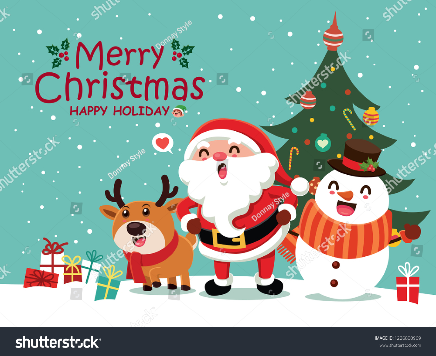 146,277 Christmas Santa Snowman Tree Images, Stock Photos & Vectors ...