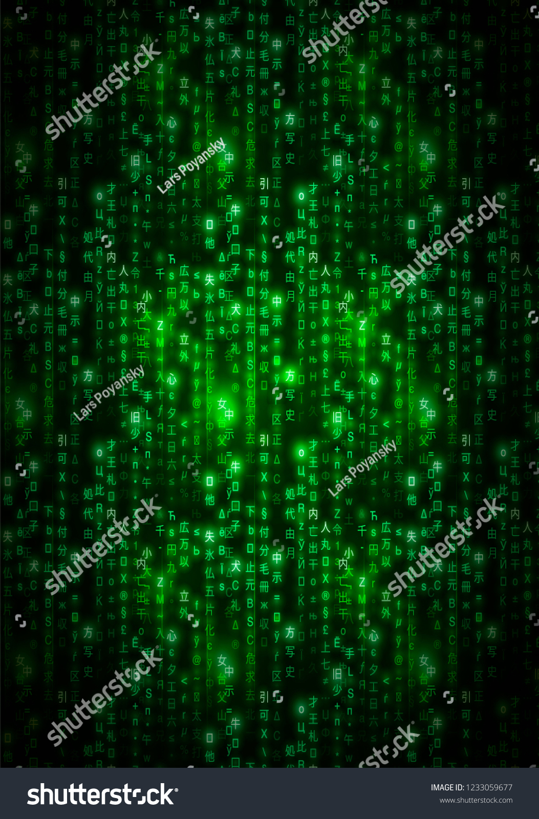 Abstract Green Matrix Symbols Digital Binary Stock Illustration ...