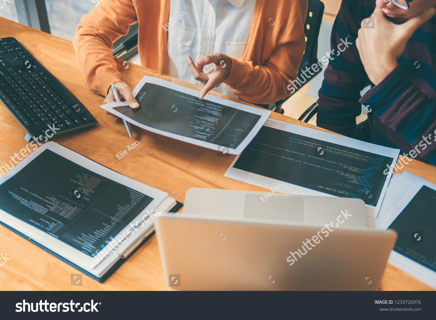 Professional Development Programmer Cooperating Meeting Brainstorming Stock Photo 1233726976 ...