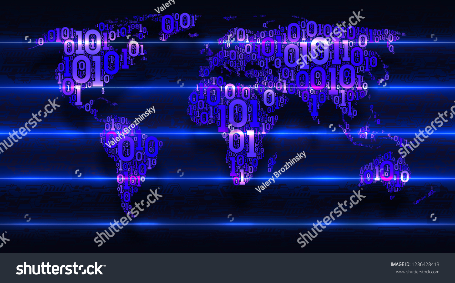 World Map Continents Binary Code Background Stock Vector (Royalty Free) 1236428413 | Shutterstock