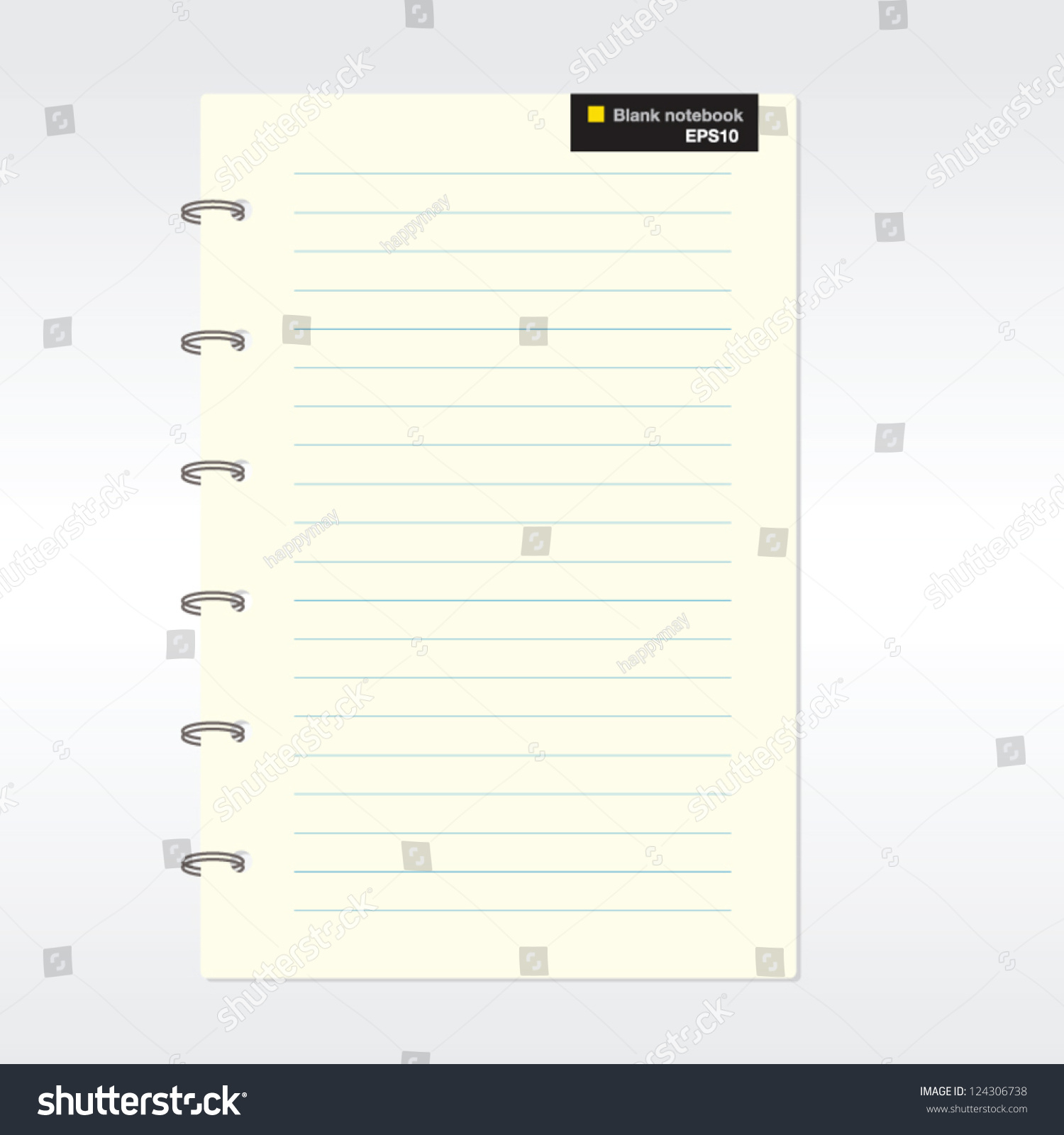 Blank Notebook Vector Eps10 Stock Vector (Royalty Free) 124306738 ...