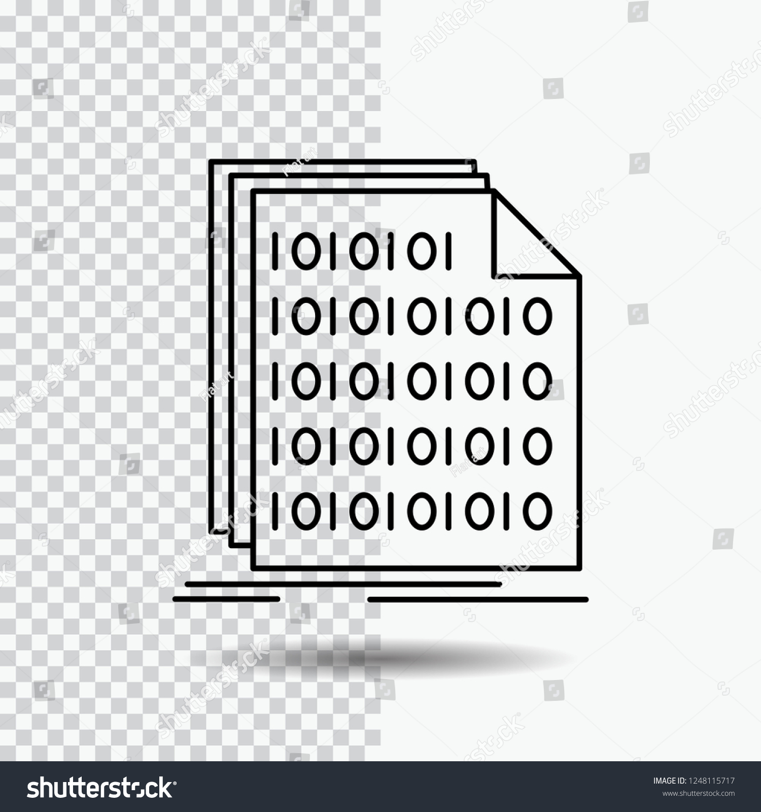 Binary Code Coding Data Document Line Stock Vector Royalty Free