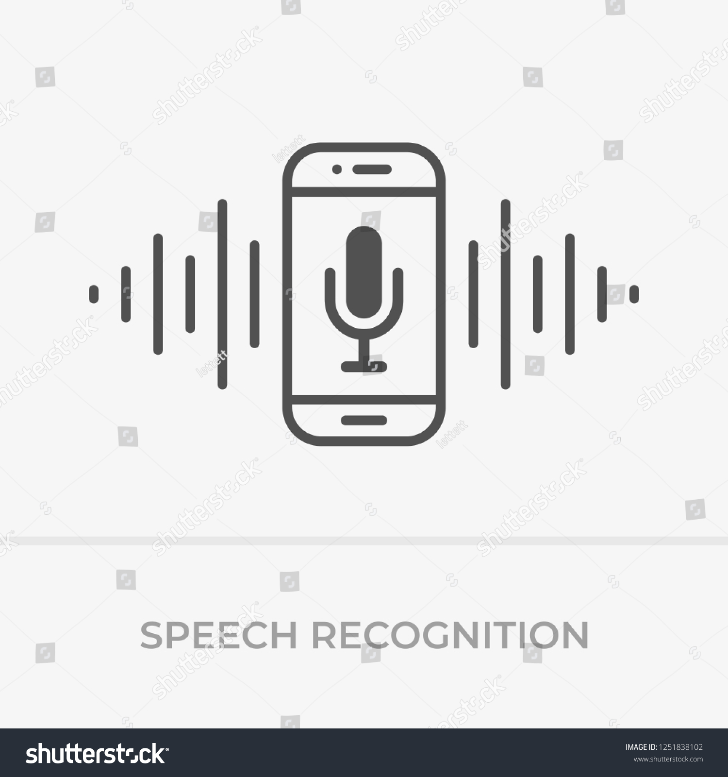 Voice Command Control Voice Recognition Icon Stock Vector (Royalty Free ...