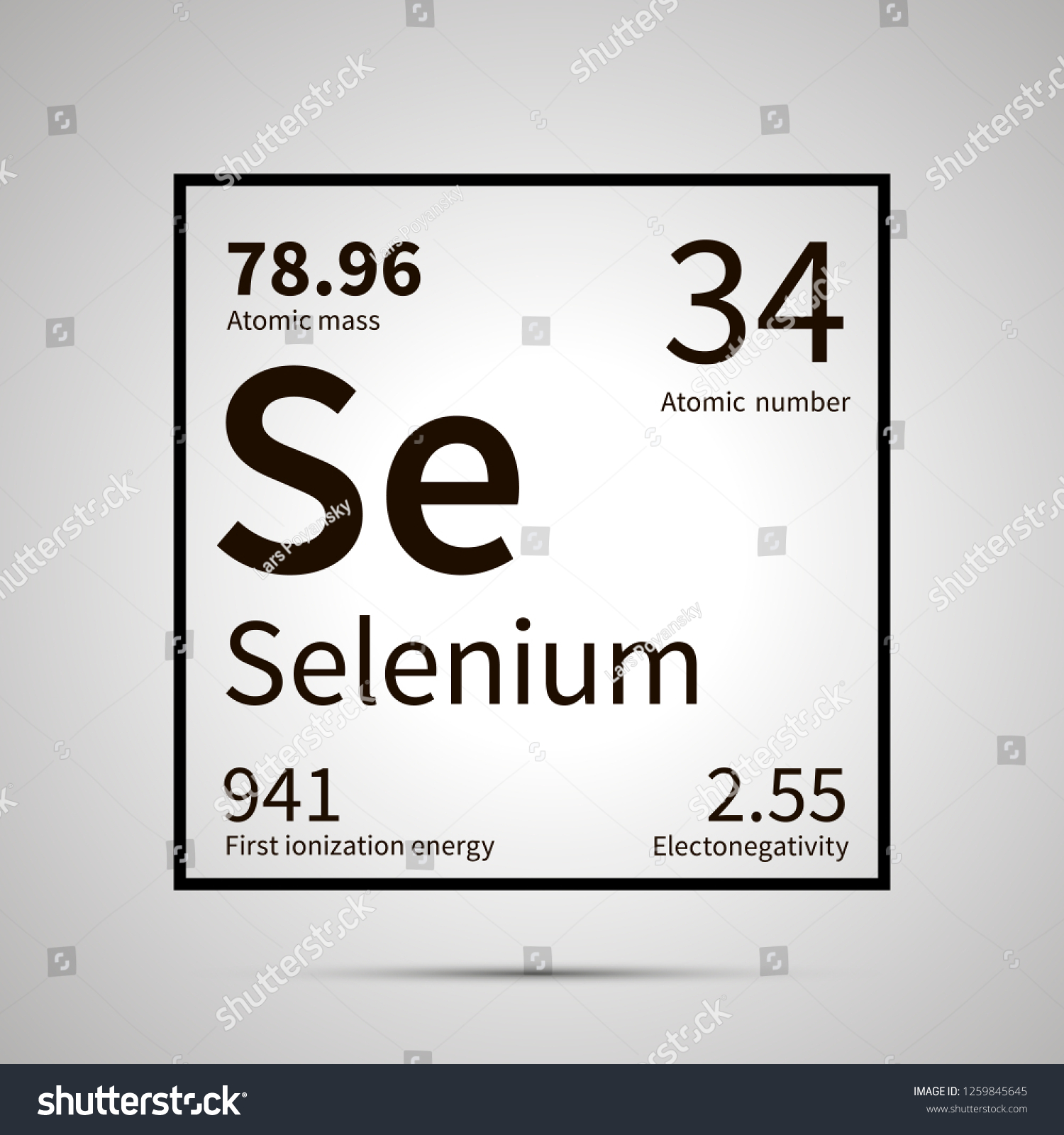 Selenium Chemical Element First Ionization Energy Stock Vector Royalty Free 1259845645