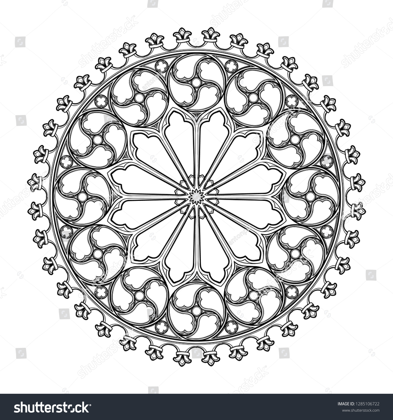 317 Gothic Rose Window Stock Vectors, Images & Vector Art | Shutterstock