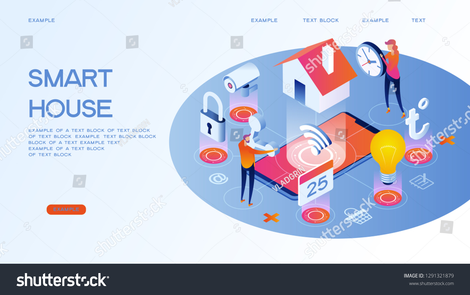 Smart Home Control Concept Smart House Stock Vector (Royalty Free ...