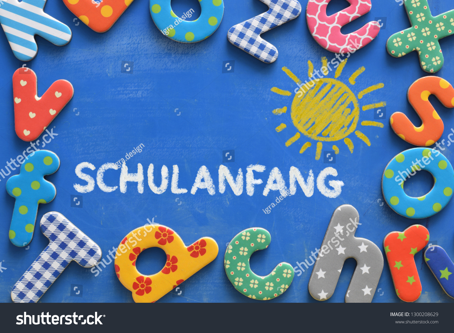Back School Background Text On German Stock Photo 1300208629 | Shutterstock