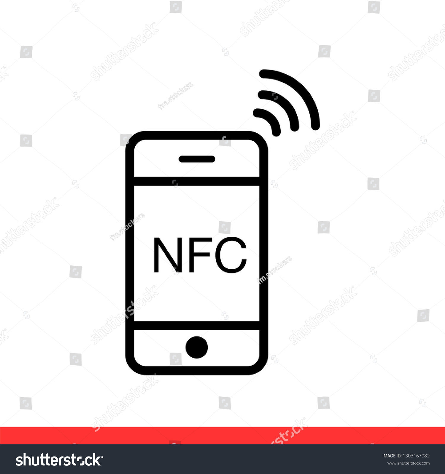 Nfc Vector Icon Smart Payment Symbol Stock Vector Royalty Free 1303167082 Shutterstock